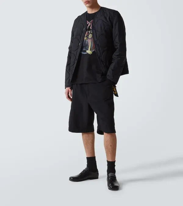 Junya Watanabe Ac/dc Printed Caped Cotton Jersey T-shirt - Multicoloured