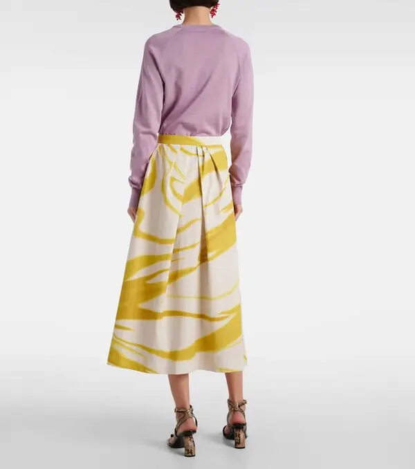 Dries Van Noten Printed Midi Skirt