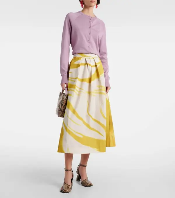 Dries Van Noten Printed Midi Skirt