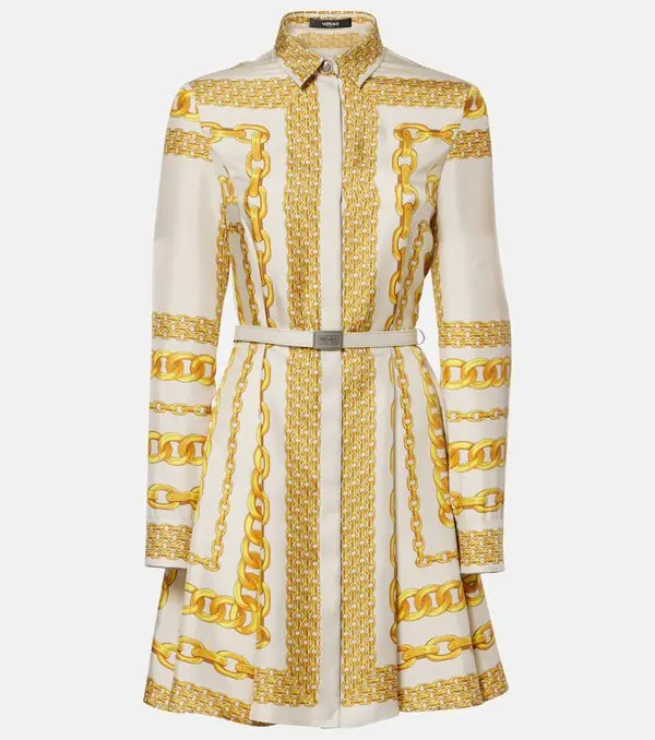 Versace Treasure Silk Twill Shirt Dress