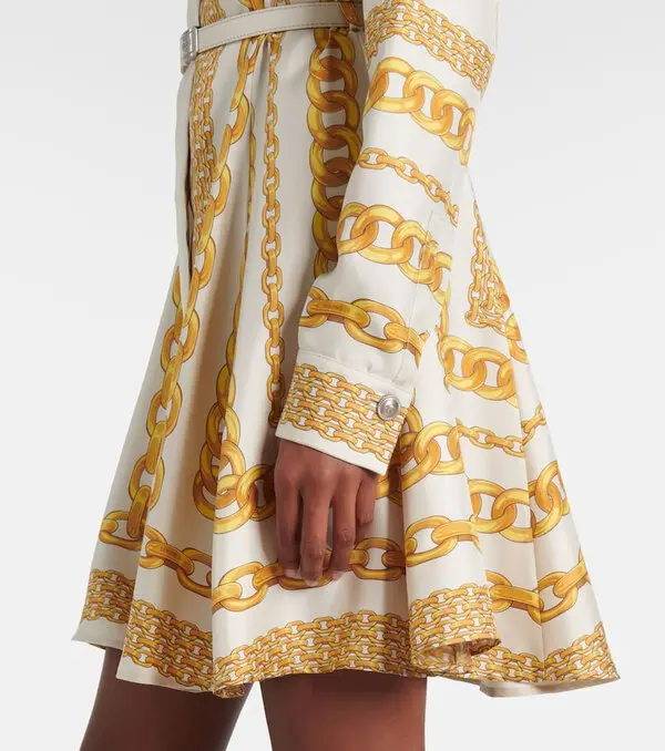 Versace Treasure Silk Twill Shirt Dress