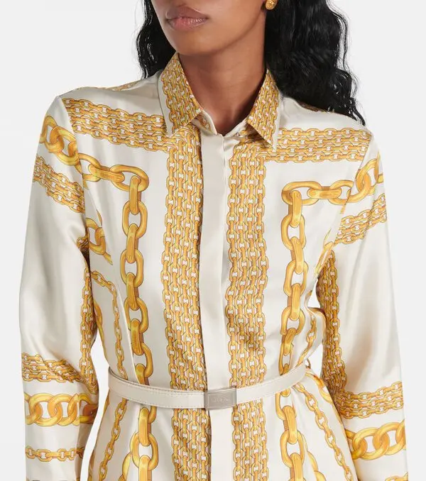Versace Treasure Silk Twill Shirt Dress