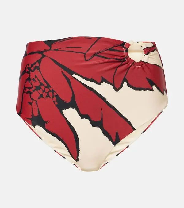 Johanna Ortiz Printed High-rise Bikini Bottoms - Neutrals