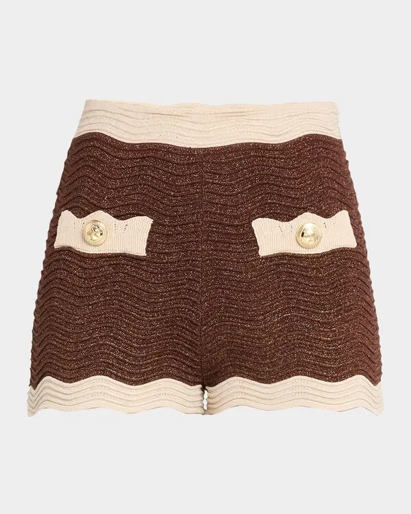 Retrofete Kait Knit Micro Shorts - Mtlc Chestnutbone