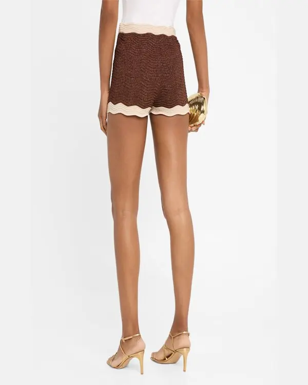Retrofete Kait Knit Micro Shorts - Mtlc Chestnutbone