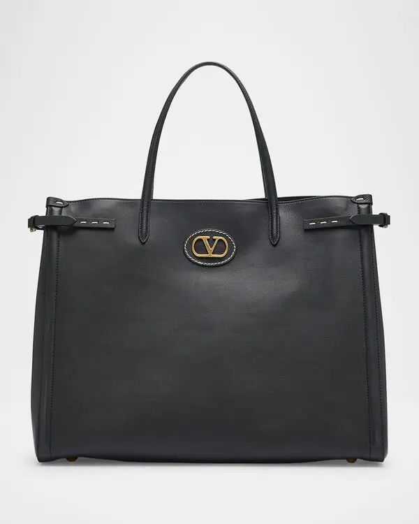 Valentino Garavani Antibes Large Vlogo Tote Bag - Black