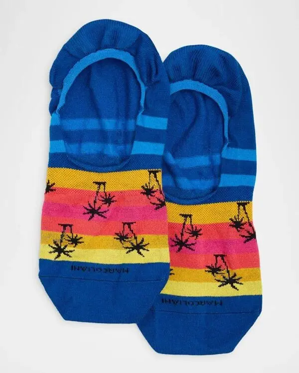 Marcoliani Waikiki Palm Stripe 2-pack No-show Socks