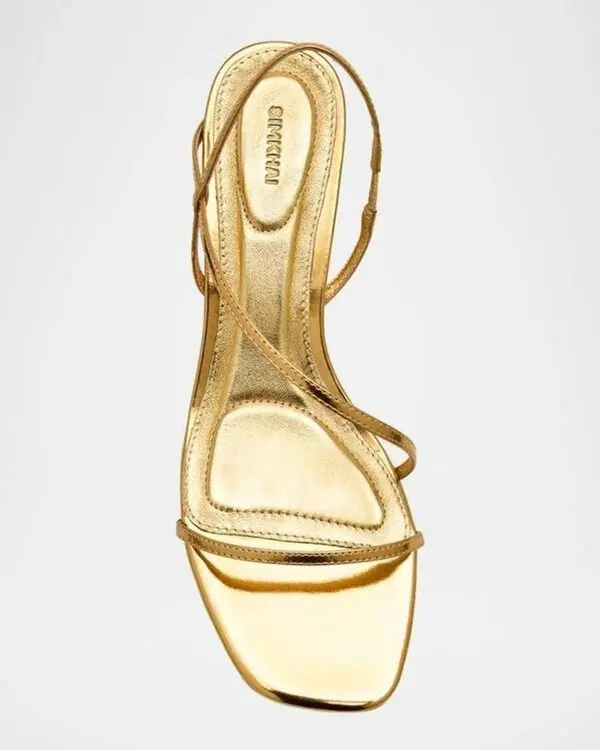 Simkhai Bridget Metallic Wedge Strappy Sandals - Gold