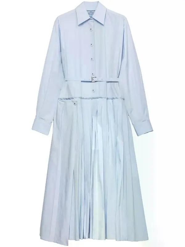 Prada Pleated Poplin Shirt Dress