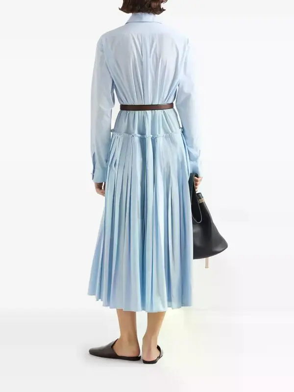 Prada Pleated Poplin Shirt Dress
