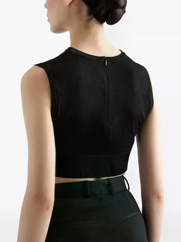 Dolce & Gabbana Ribbed Sleeveless Crop Top