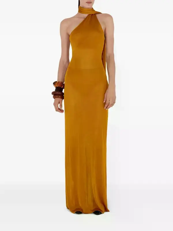 Galvan Mirage Halterneck Dress - Orange