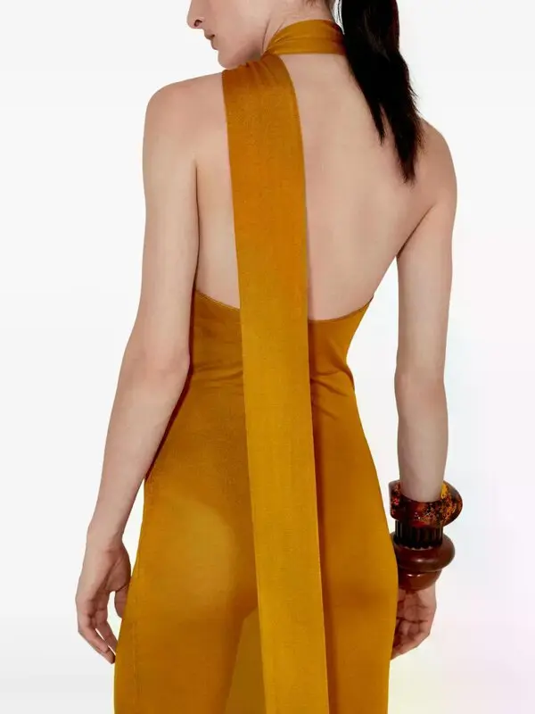 Galvan Mirage Halterneck Dress - Orange