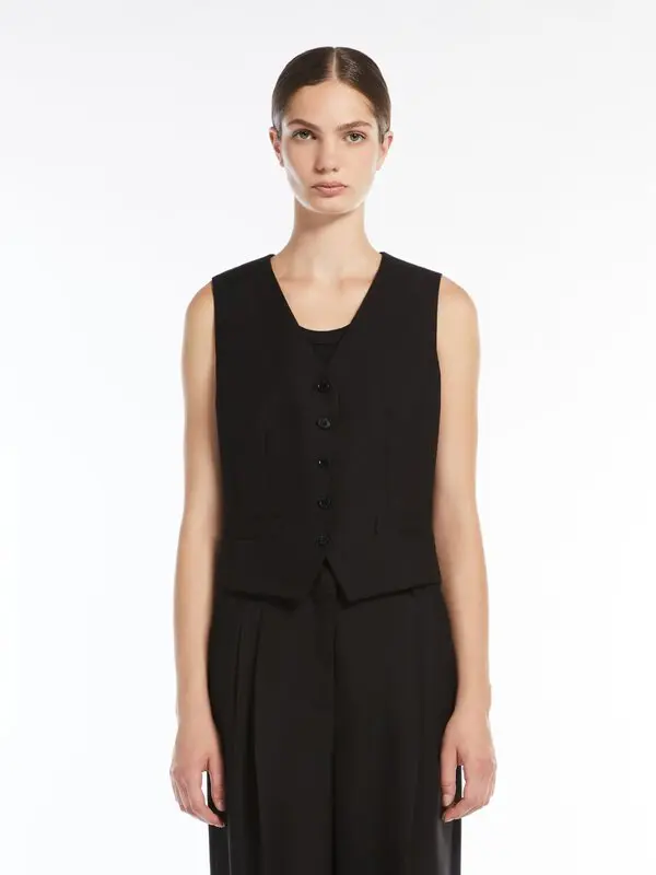 Max Mara Viscose And Linen Canvas Waistcoat