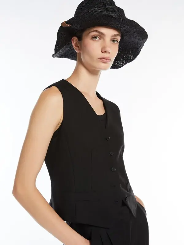 Max Mara Viscose And Linen Canvas Waistcoat