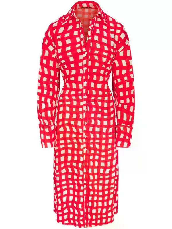 SIMONMILLER Gingham Midi Dress