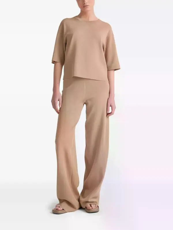 YVES SALOMON Knitted Palazzo Trousers - Neutrals
