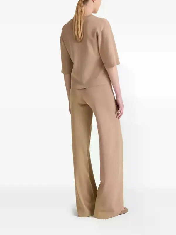 YVES SALOMON Knitted Palazzo Trousers - Neutrals