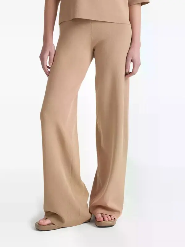 YVES SALOMON Knitted Palazzo Trousers - Neutrals