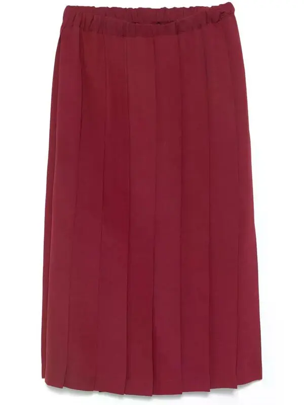 Comme Des Garçons Pleated Midi Skirt - Red