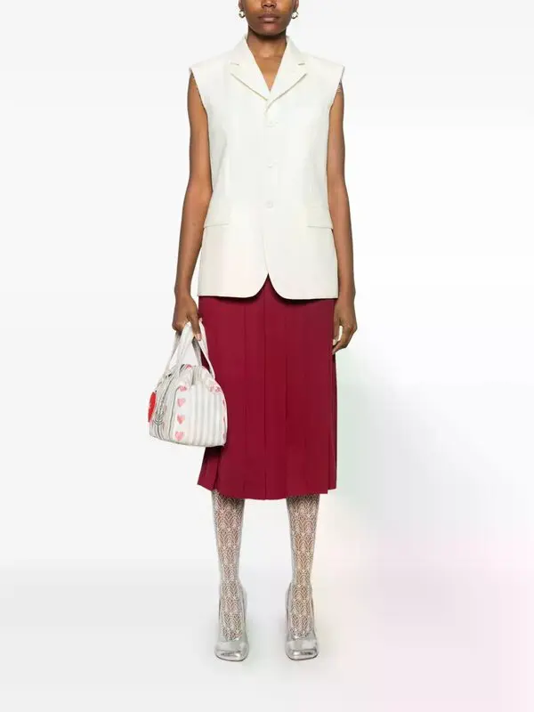 Comme Des Garçons Pleated Midi Skirt - Red