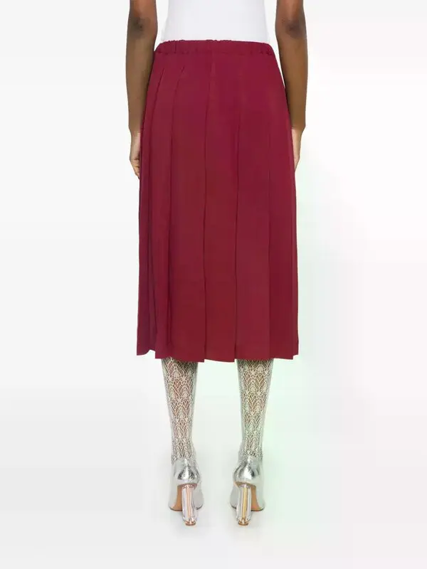 Comme Des Garçons Pleated Midi Skirt - Red
