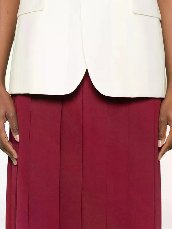 Comme Des Garçons Pleated Midi Skirt - Red
