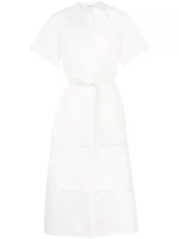 YVES SALOMON Belted Midi Dress - White
