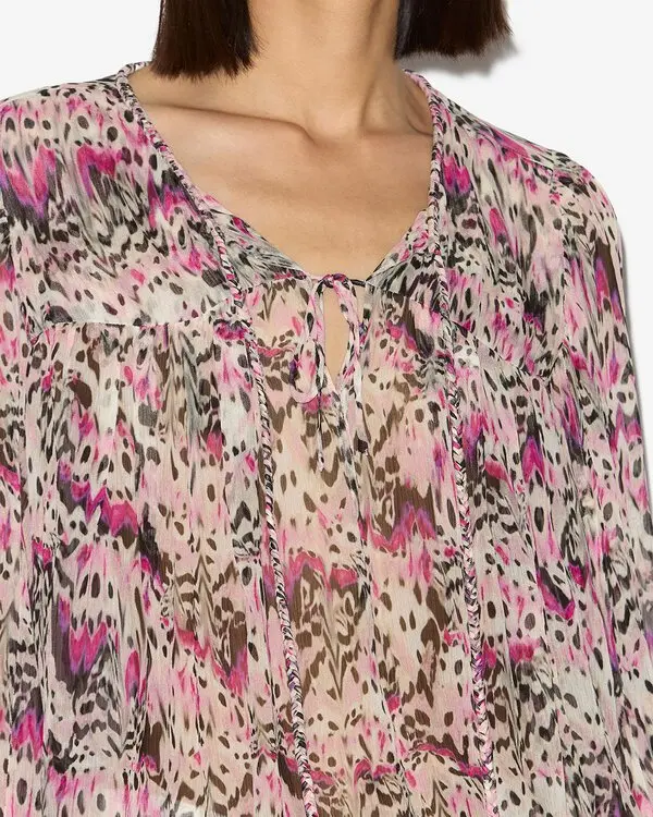 Isabel Marant Étoile Ametissa Butterfly Print Blouse - Pink