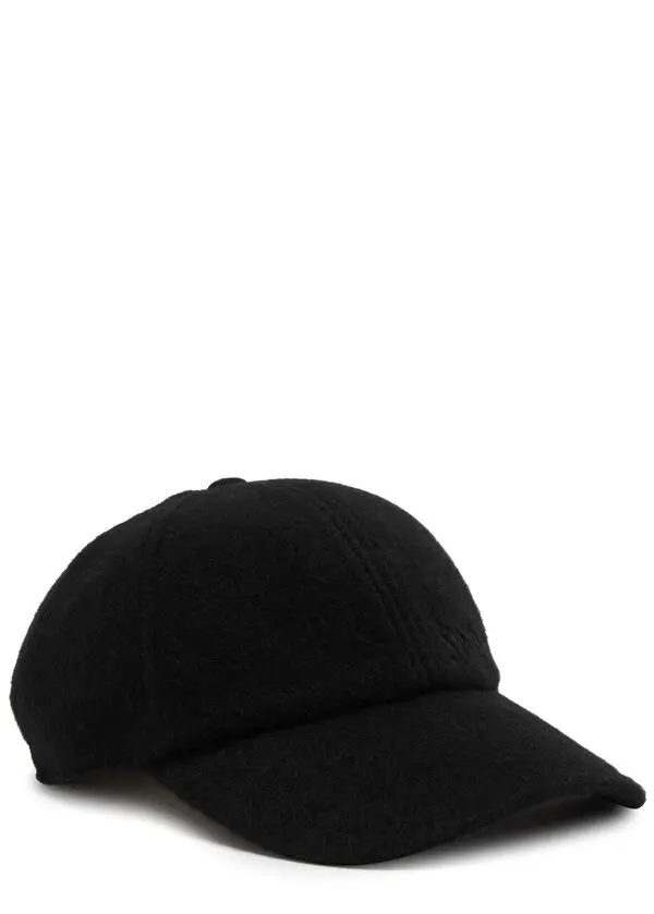 Saint Laurent Logo-embroidered Cashmere Cap - Black