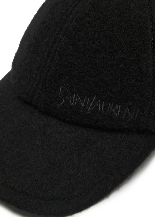 Saint Laurent Logo-embroidered Cashmere Cap