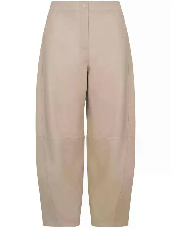 YVES SALOMON Leather Trousers - Neutrals