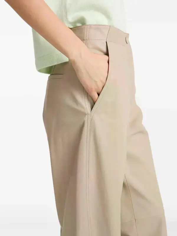 YVES SALOMON Leather Trousers - Neutrals
