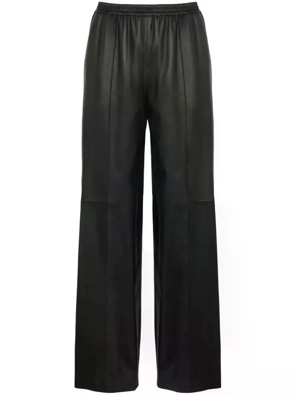 YVES SALOMON Leather Palazzo Trousers