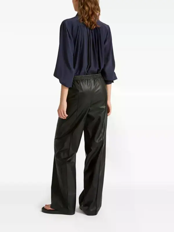 YVES SALOMON Leather Palazzo Trousers