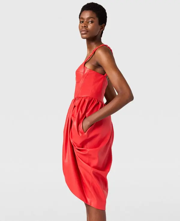 Stella McCartney Bustier Ruched Mini Dress - Red