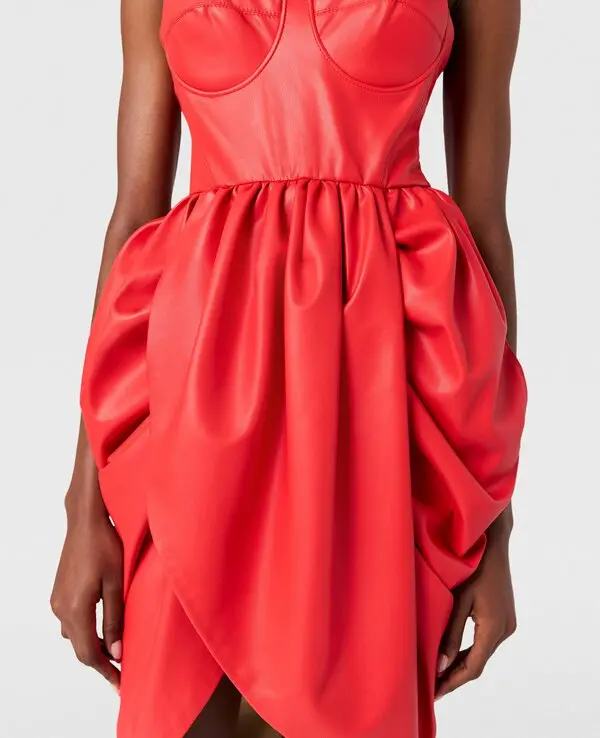 Stella McCartney Bustier Ruched Mini Dress - Red
