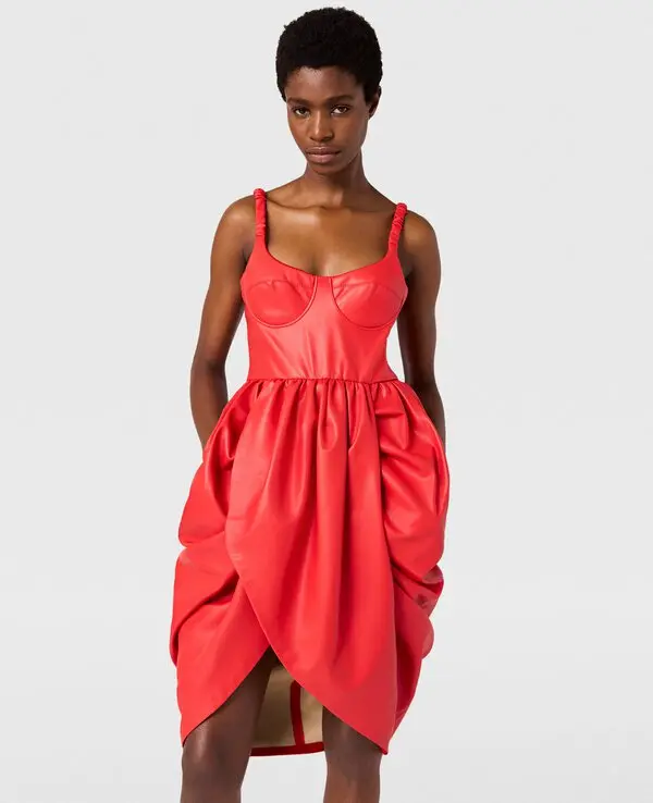 Stella McCartney Bustier Ruched Mini Dress - Red
