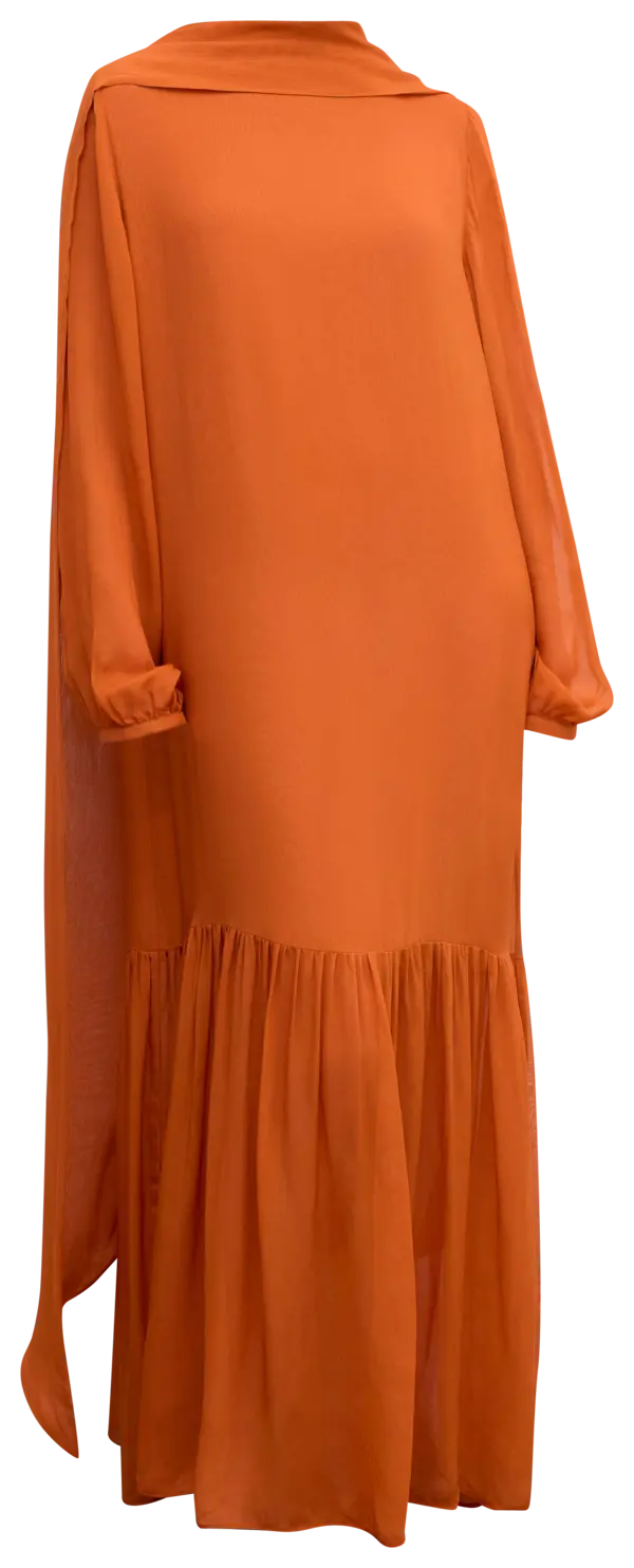 HOUSE OF DAGMAR Scarf Maxi Dress - Orange Rust