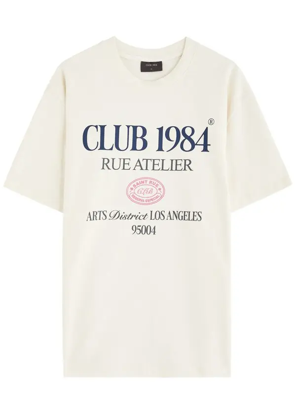 CLUB 1984 Art District Printed Cotton T-shirt - Off White