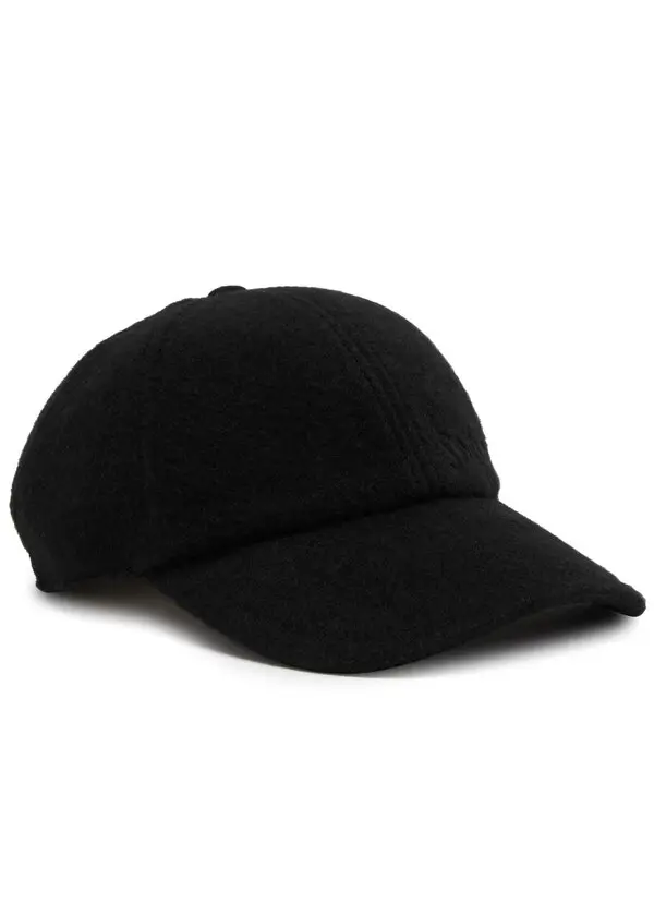 Saint Laurent Logo-embroidered Cashmere Cap - Black
