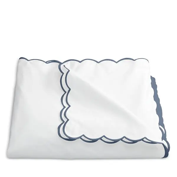 MATOUK Dakota Percale Duvet Cover, Full/queen - Steel Blue