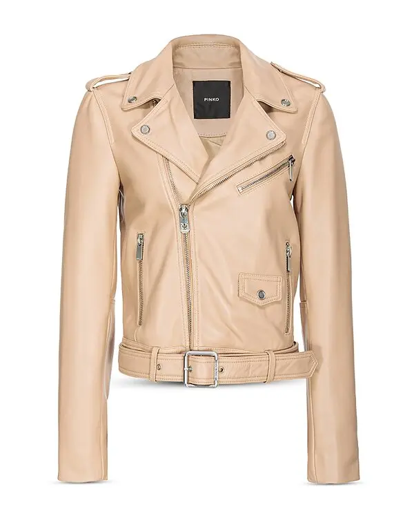 Pinko Costa Rica Leather Biker Jacket
