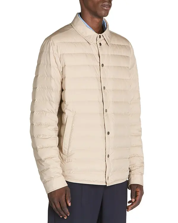 Moncler Bourdon Quilted Shirt Jacket - Medium Beige