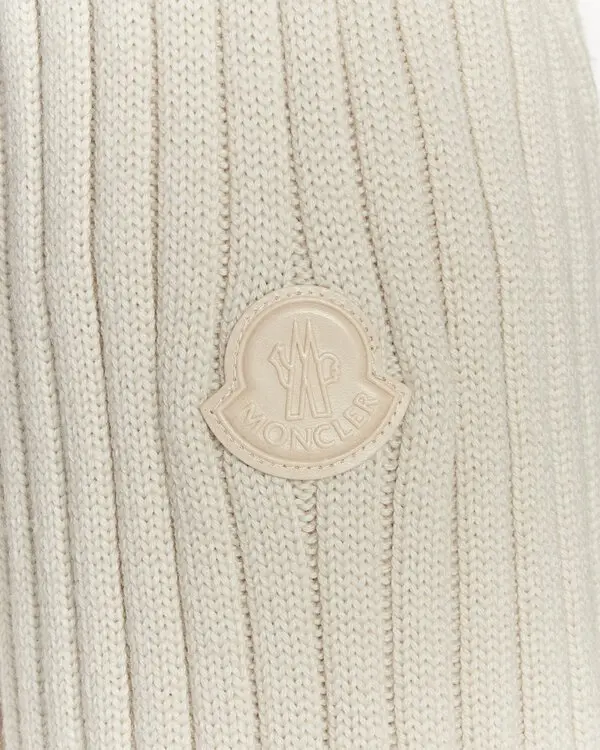 Moncler Mixed Media Leather Cardigan - Light Beige