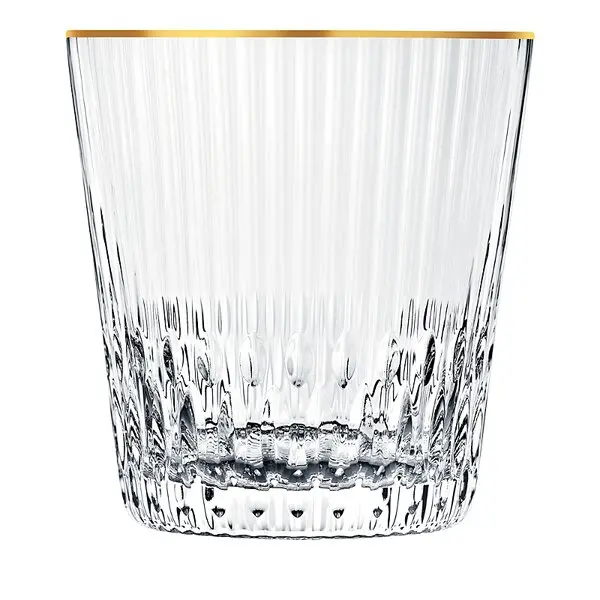 SAINT LOUIS Apollo Gold Rim Double Old Fashioned Glass - No Color