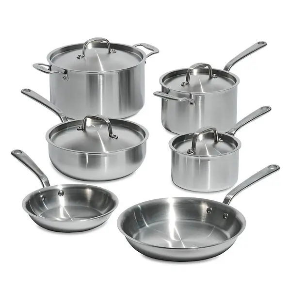 MADE IN 5 Ply Clad 10 Steel Cookware Set - Stainless Steel