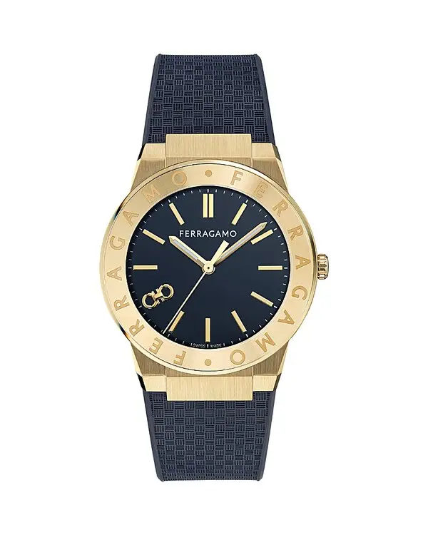 FERRAGAMO Sapphire Logo Watch, 41mm - Blue/blue