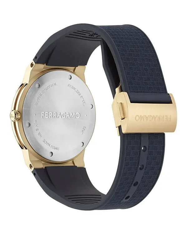 FERRAGAMO Sapphire Logo Watch, 41mm - Blue/blue