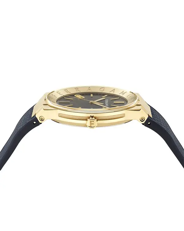 FERRAGAMO Sapphire Logo Watch, 41mm - Blue/blue